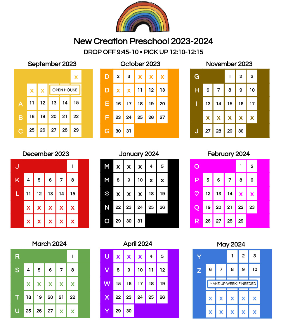 SCHOOL/SNACK CALENDARS