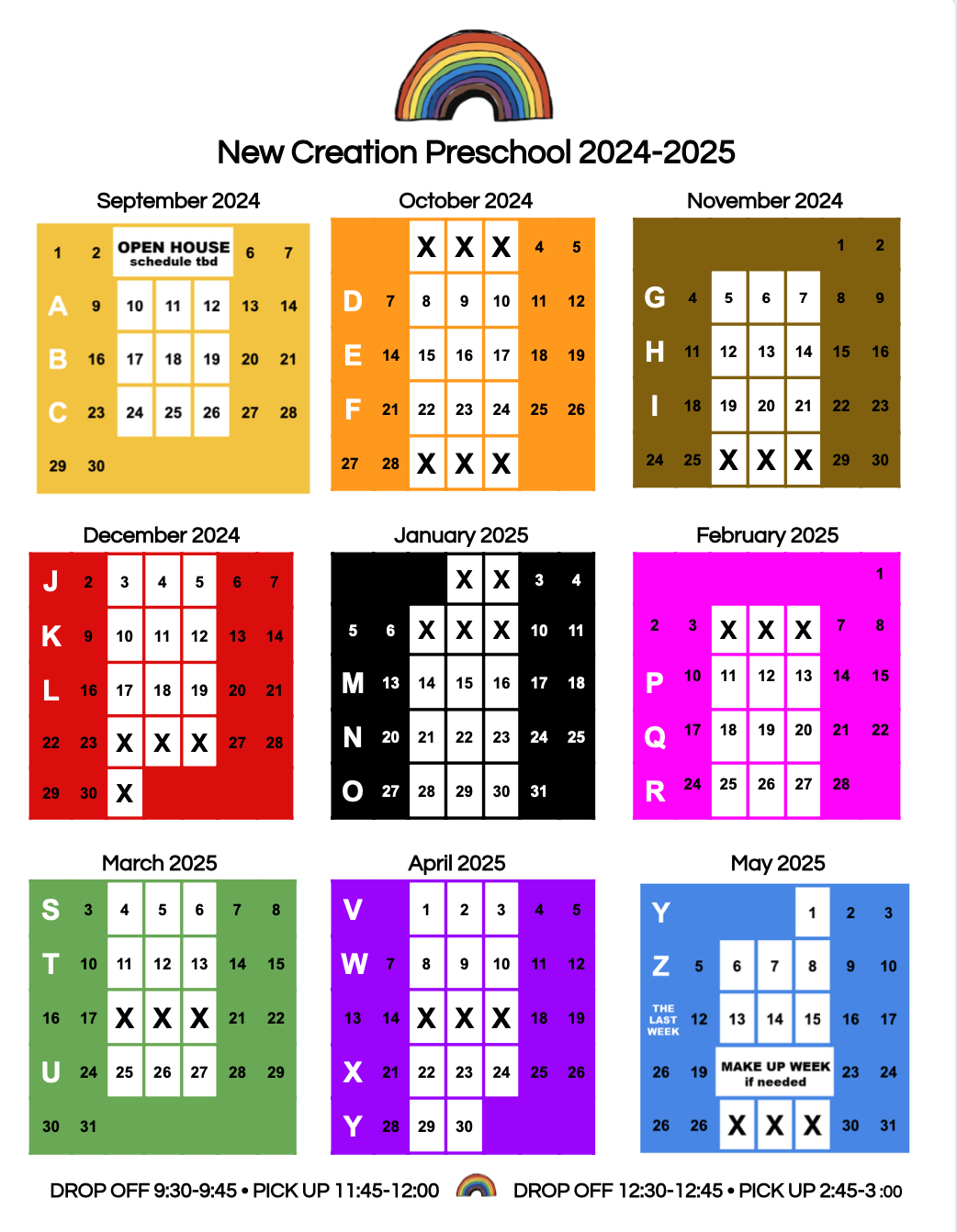 SCHOOL & SNACK CALENDARS